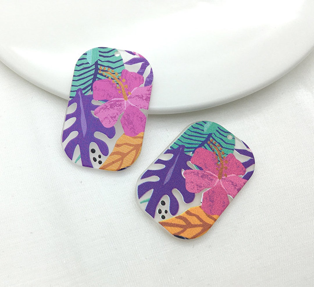 10 Pcs Cartoons Pattern Charms,geometric Cellulose Acetate Charm ...