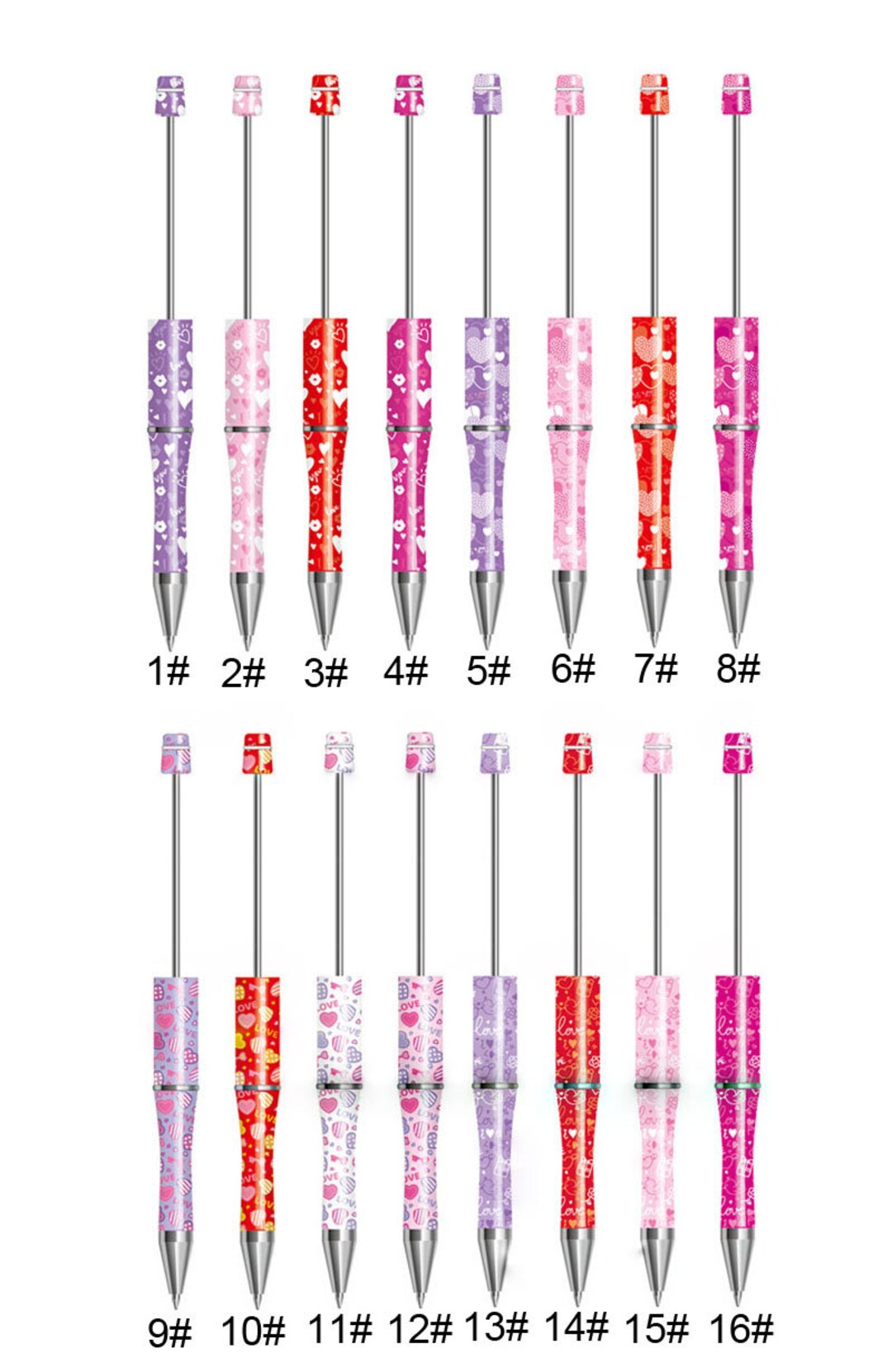 5pcs Plastic Beadable Pens,diy Beadable Pens for Valentine,beadable Pen ...