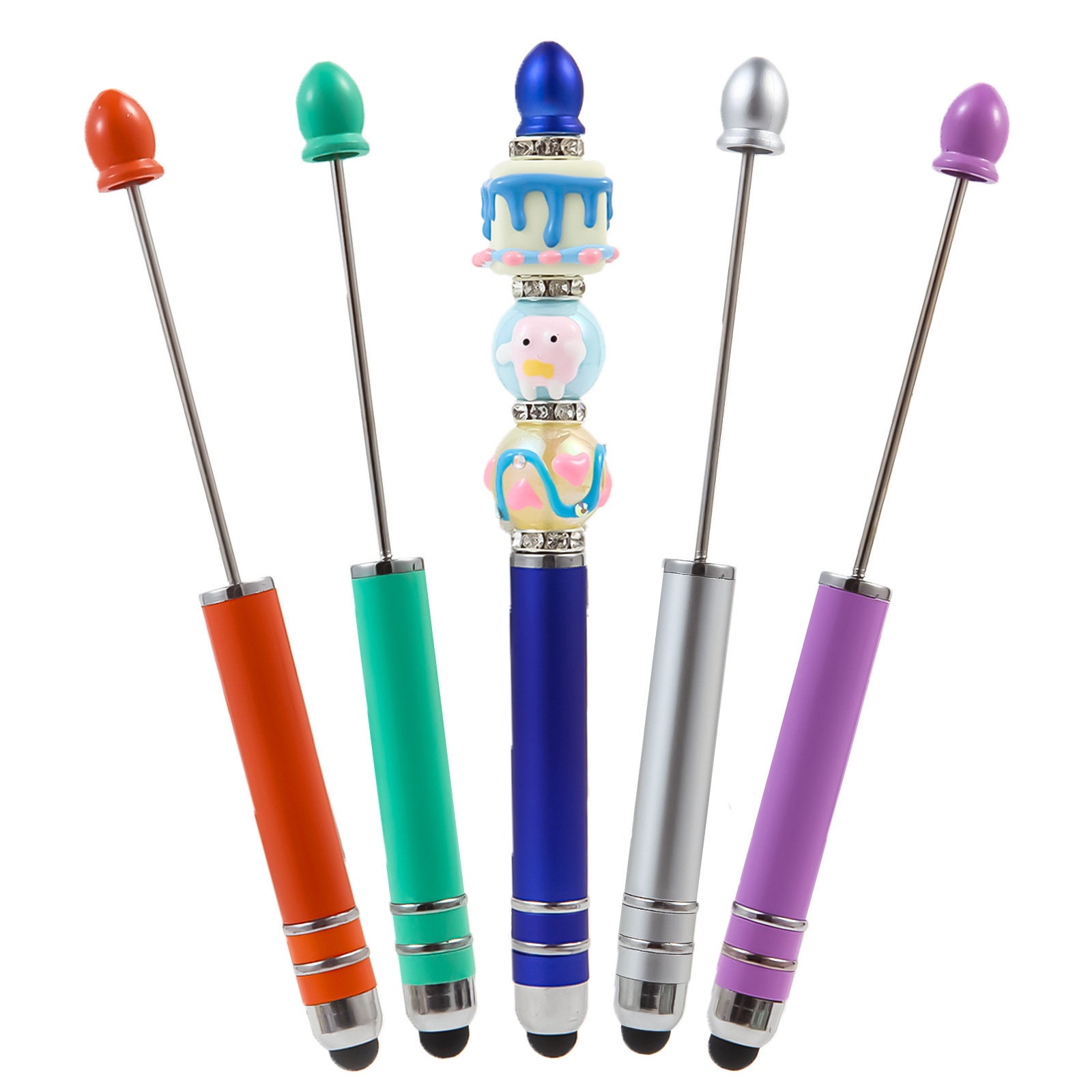 5pcs Beadable Stylus Pen,diy Bead Ballpoint Pens ,beadable Pen Blanks ...