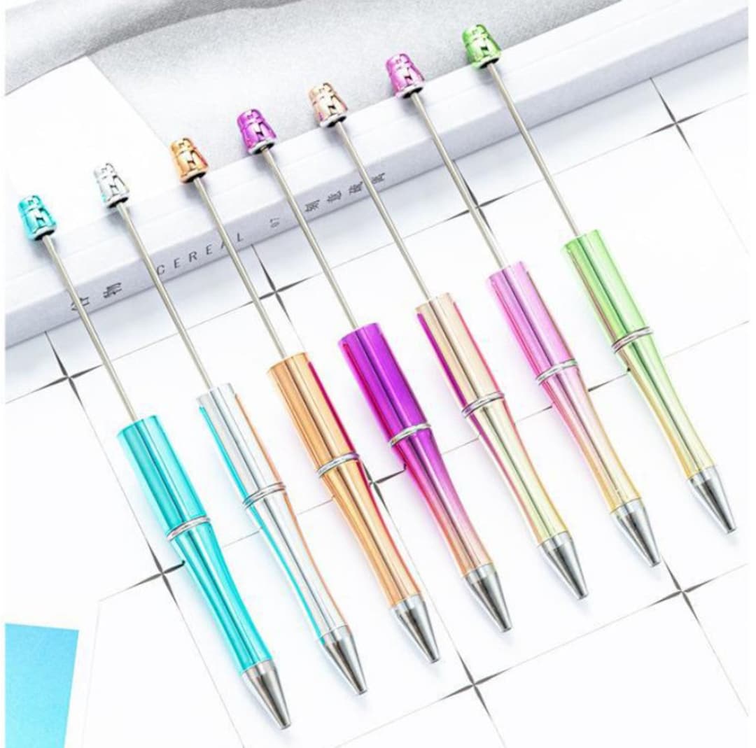 10pcs Plastic Beadable Pens，diy Bead Ballpoint Pens, Bulk Pens, Plastic ...