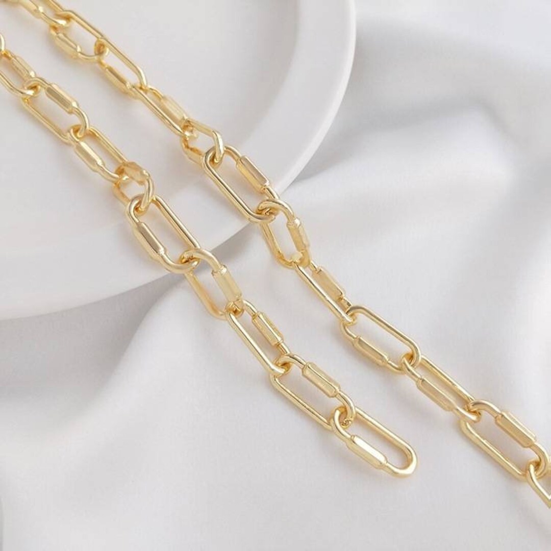 1 Meter 14K Gold Plated Brass Oval Chain Buckle Clasp Chain - Etsy