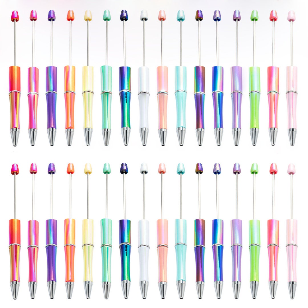 10/20/50 Pcs UV Gradient Color Plastic Beadable Pens,diy Beadable Pen ...