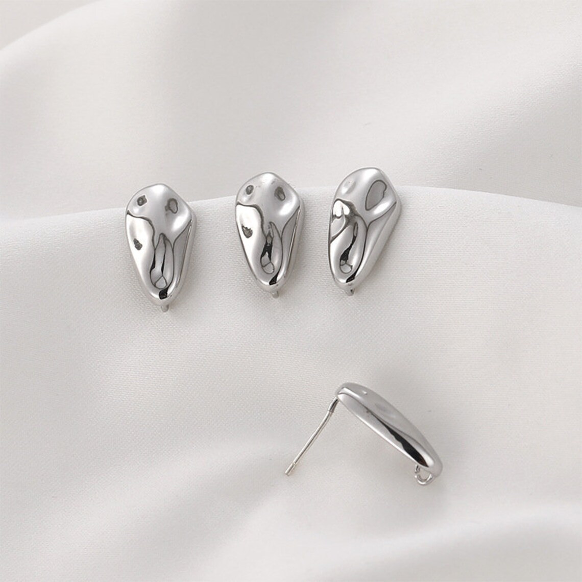6 Pieces 14K Gold Plated Teardrop Earring Stud,raw Brass Teardrop ...