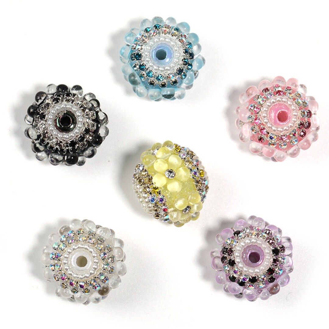 Sparkle Rhinestone Flower Beads, Fancy Beads, Bling Pen Focals, Acrylic ...