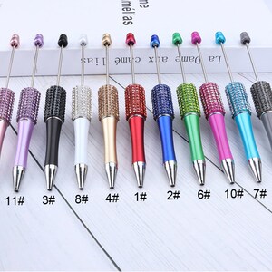 5pcs Plastic Beadable Pens,solids Beadable Pen,diy Bead Ballpoint Pens ...