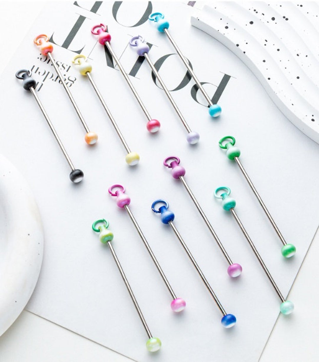 Beadable Blanks,new Colored Beadable Bars, Keychain DIY Supplies ...