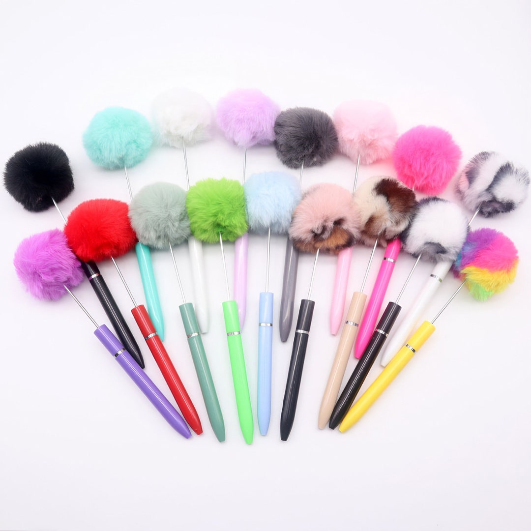 Beadable Fluffy Pens,diy Feather Fuzzy Soft Pen,fluffy Blank Pens ...