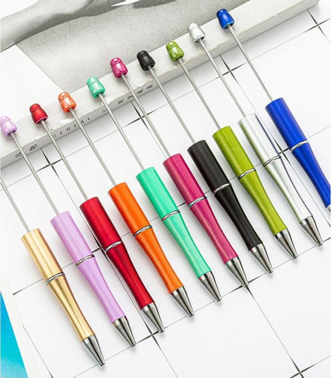 Plastic Beadable Pens,solids Beadable Pen,diy Bead Ballpoint Pens ...