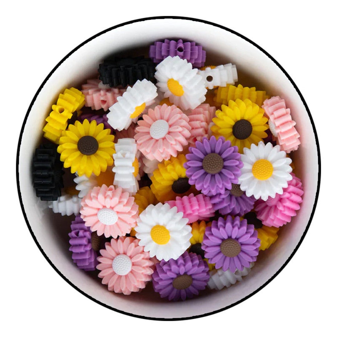 30mm Daisy/sunflower Silicone Beads, Loose Silicone Beads,focal ...