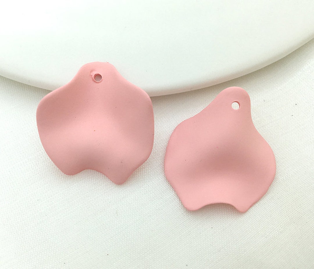 10 Pieces Pink Petal Charms , Resin Flower Petal Pendant, Irregular ...