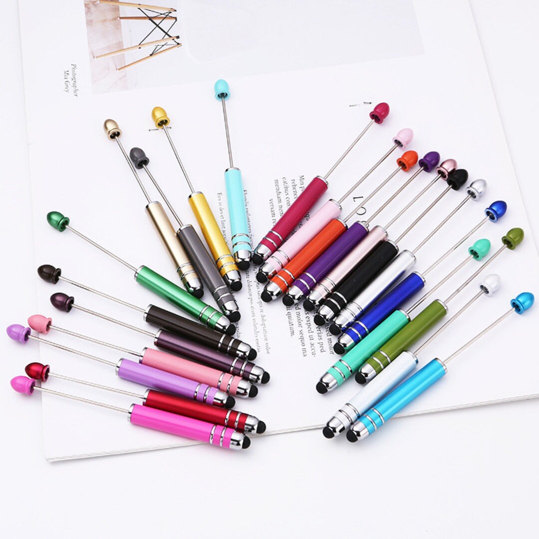 50pcs Beadable Stylus Pen,diy Bead Ballpoint Pens ,beadable Pen Blanks ...