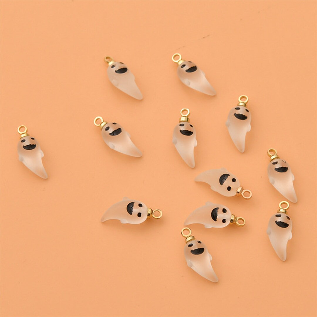 10 Pieces Halloween Charms Pendant, Transparent Ghost Charms, Cute ...