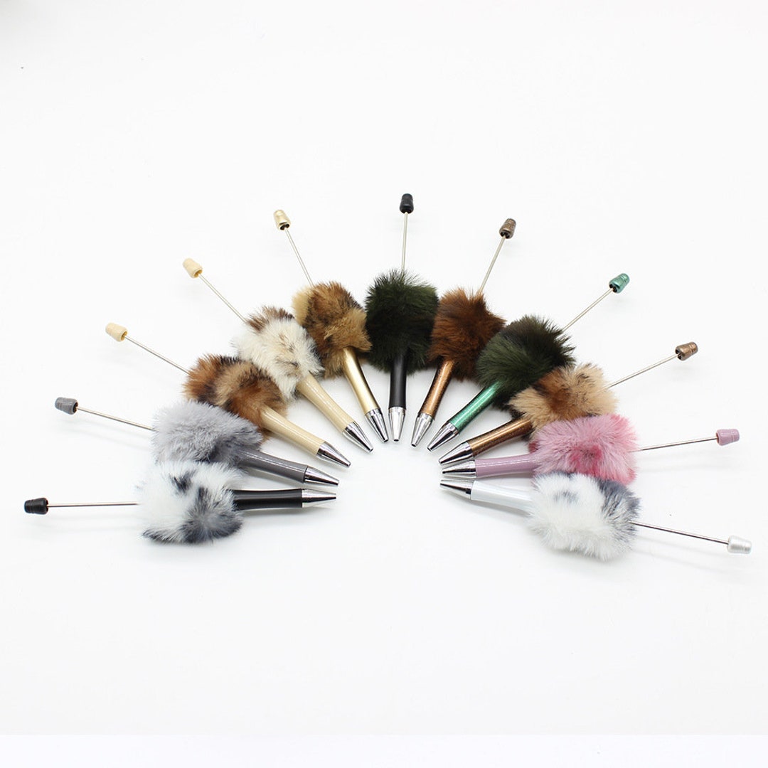 Beadable Fluffy Pens,diy Feather Fuzzy Soft Pen,fluffy Blank Pens ...
