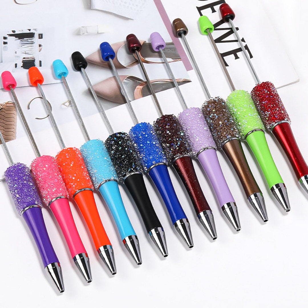 5pcs Plastic Beadable Pens,solids Sugar Beadable Pen,diy Bead Ballpoint ...