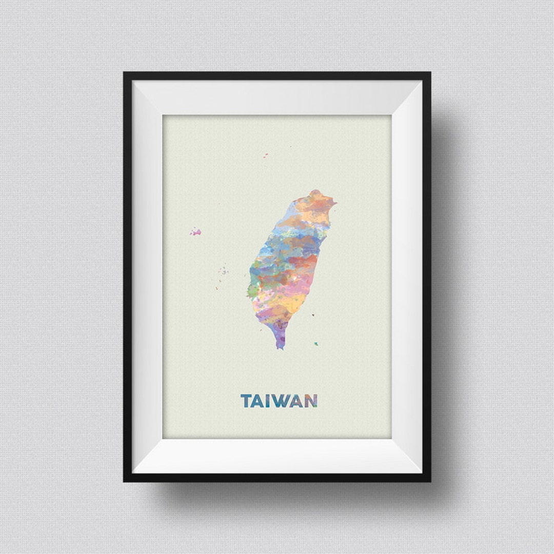 Taiwan Watercolor Map Art Print Taiwan Ink Splash Poster Art - Etsy