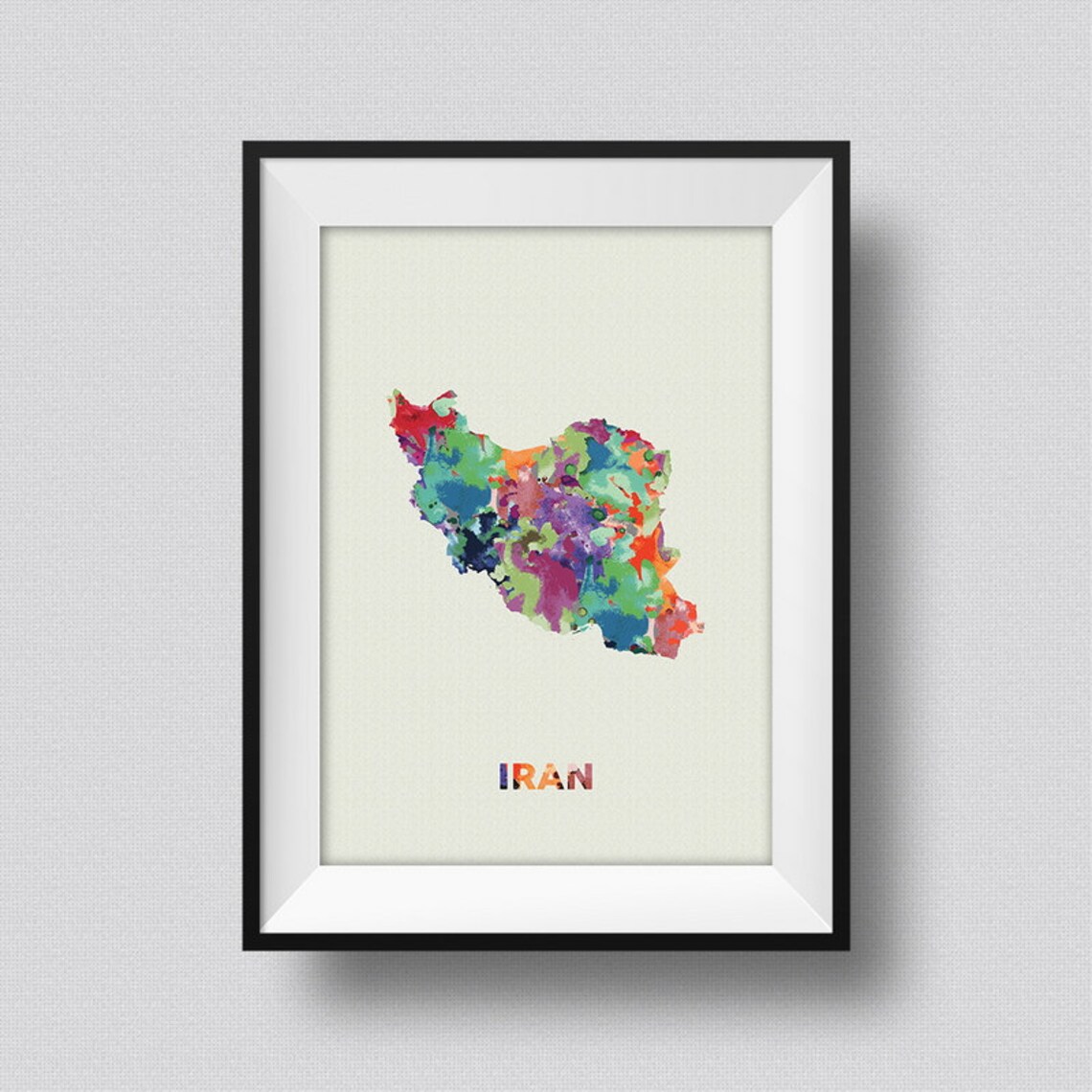 Iran Watercolor Map Art Print Iran Ink Splash Poster Art Canvas - Etsy