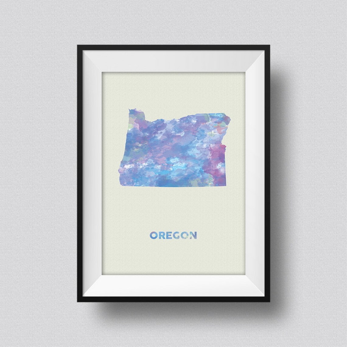 Oregon Watercolor Map USA Art Print Oregon Ink Splash Map Poster Art ...