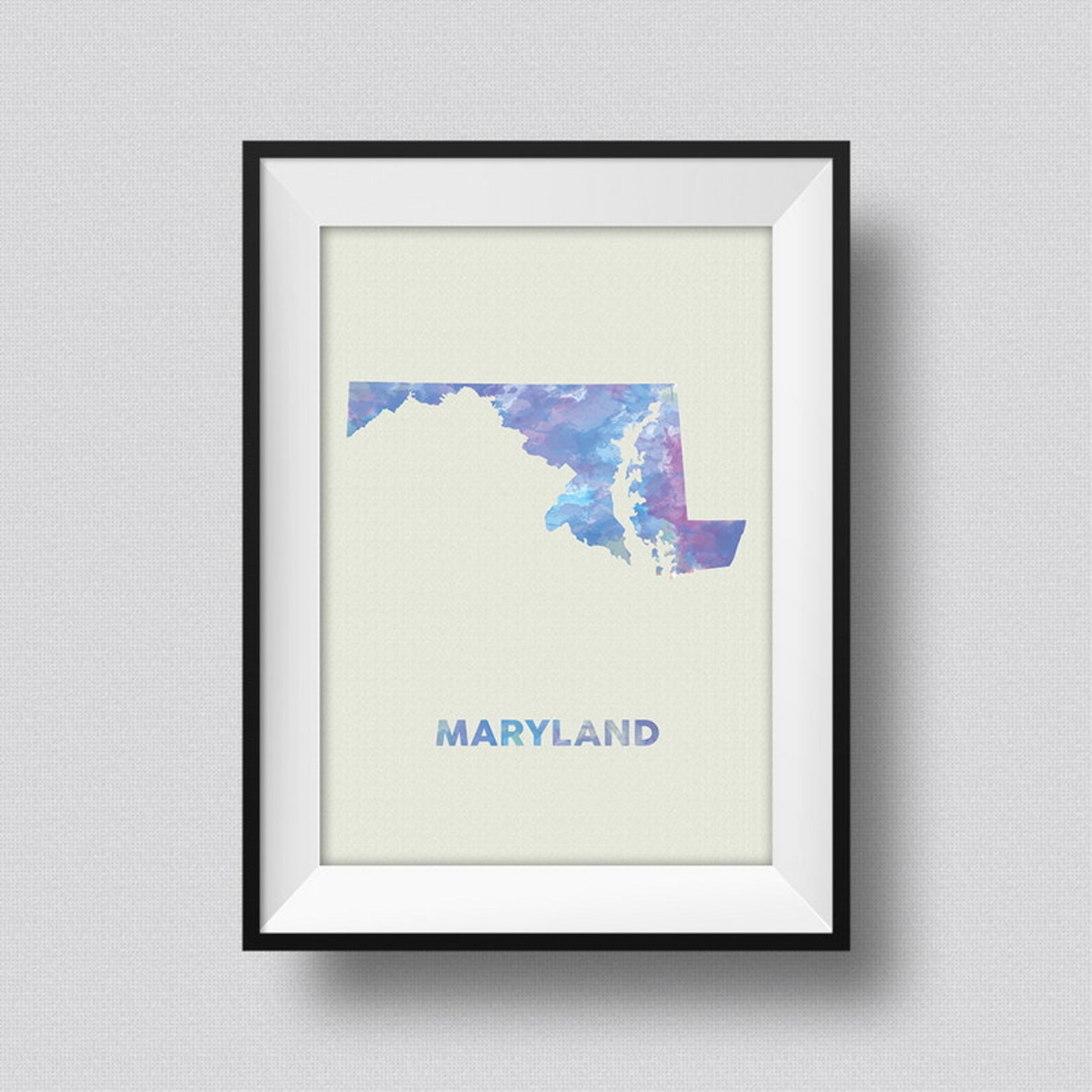 Maryland Map USA Watercolor Art Print Maryland Ink Splash Map Poster ...