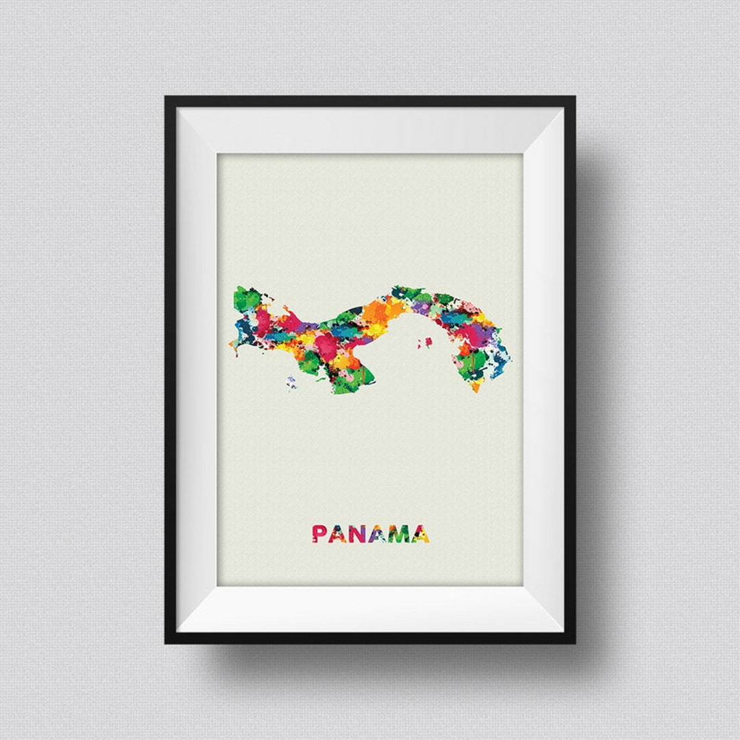 Panama Watercolor Map Art Print Panama Ink Splash Poster Art Canvas - Etsy