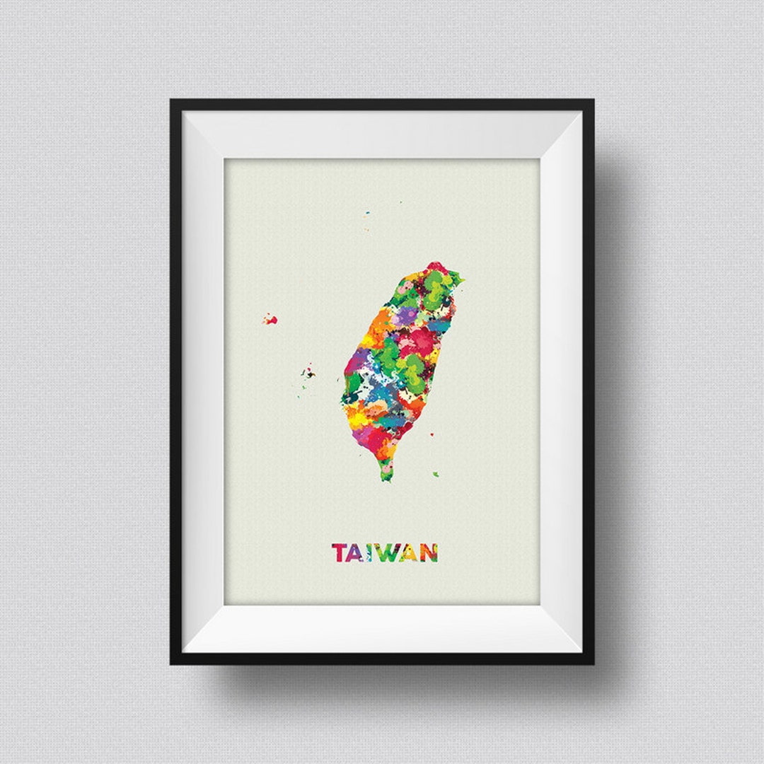 Taiwan Watercolor Map Art Print Taiwan Ink Splash Poster Art Canvas - Etsy