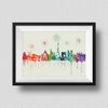 Dubai Skyline Watercolor Map Art Print Dubai of United Arab Emirates ...