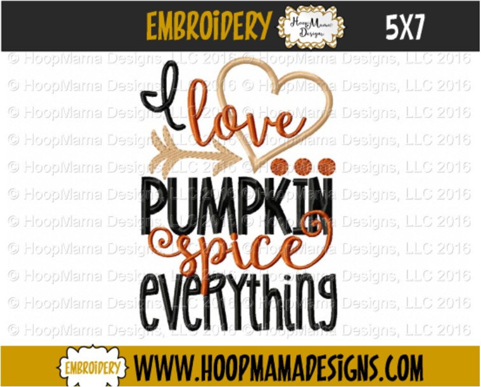 I Love Pumpkin Spice Everything 4x4 5x7 6x10 Machine Applique - Etsy