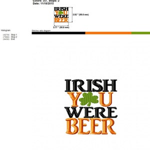 Irish You Were Beer 4x4 5x7 6x10 7x11 8x8 St. Patty's Day Machine ...