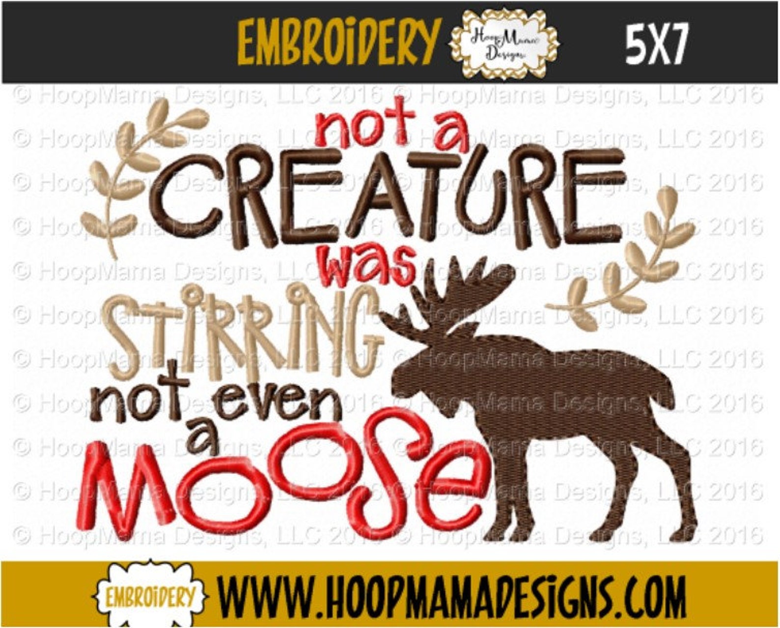Christmas Embroidery Design Not A Creature Was Stirring Not - Etsy