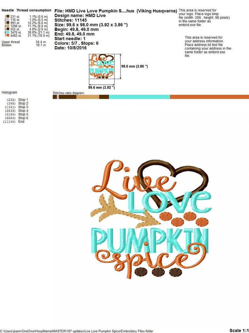 Live Love Pumpkin Spice 4x4 5x7 6x10 Machine Applique | Etsy