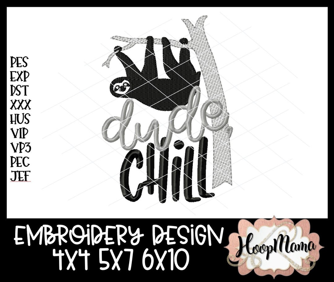 Design Dude Chill 4x4 5x7 6x10 Kitchen Embroidery Design - Etsy