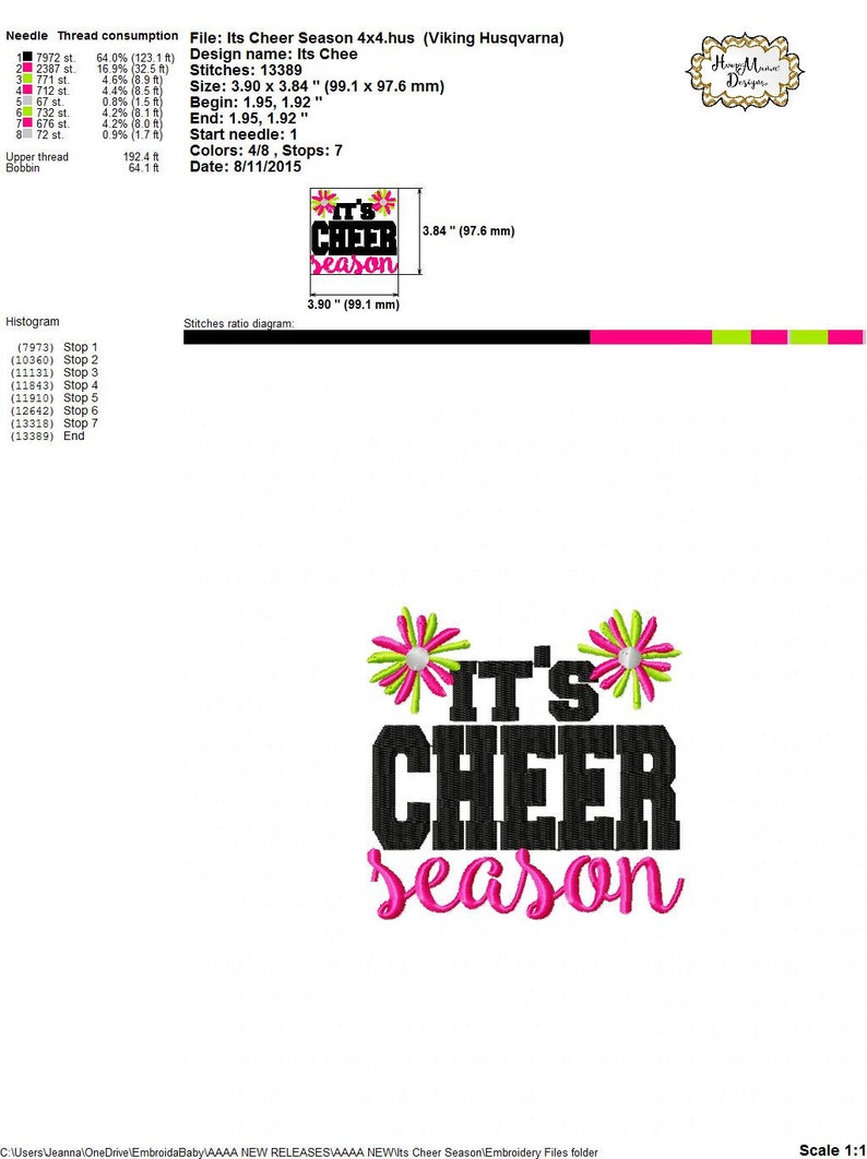 It's Cheer Season 4x4 5x7 6x10 Machine Embroidery Design | Etsy