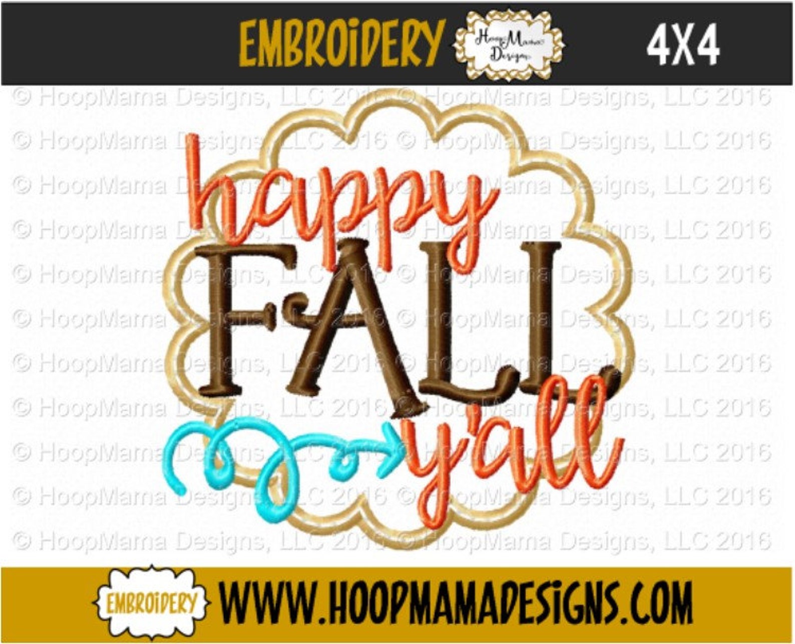 Happy Fall Y'all 4x4 5x7 6x10 Machine Embroidery Design - Etsy
