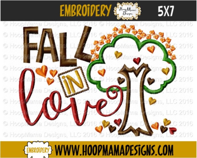 Fall in Love 4x4 5x7 6x10 Thanksgiving and Fall Machine - Etsy