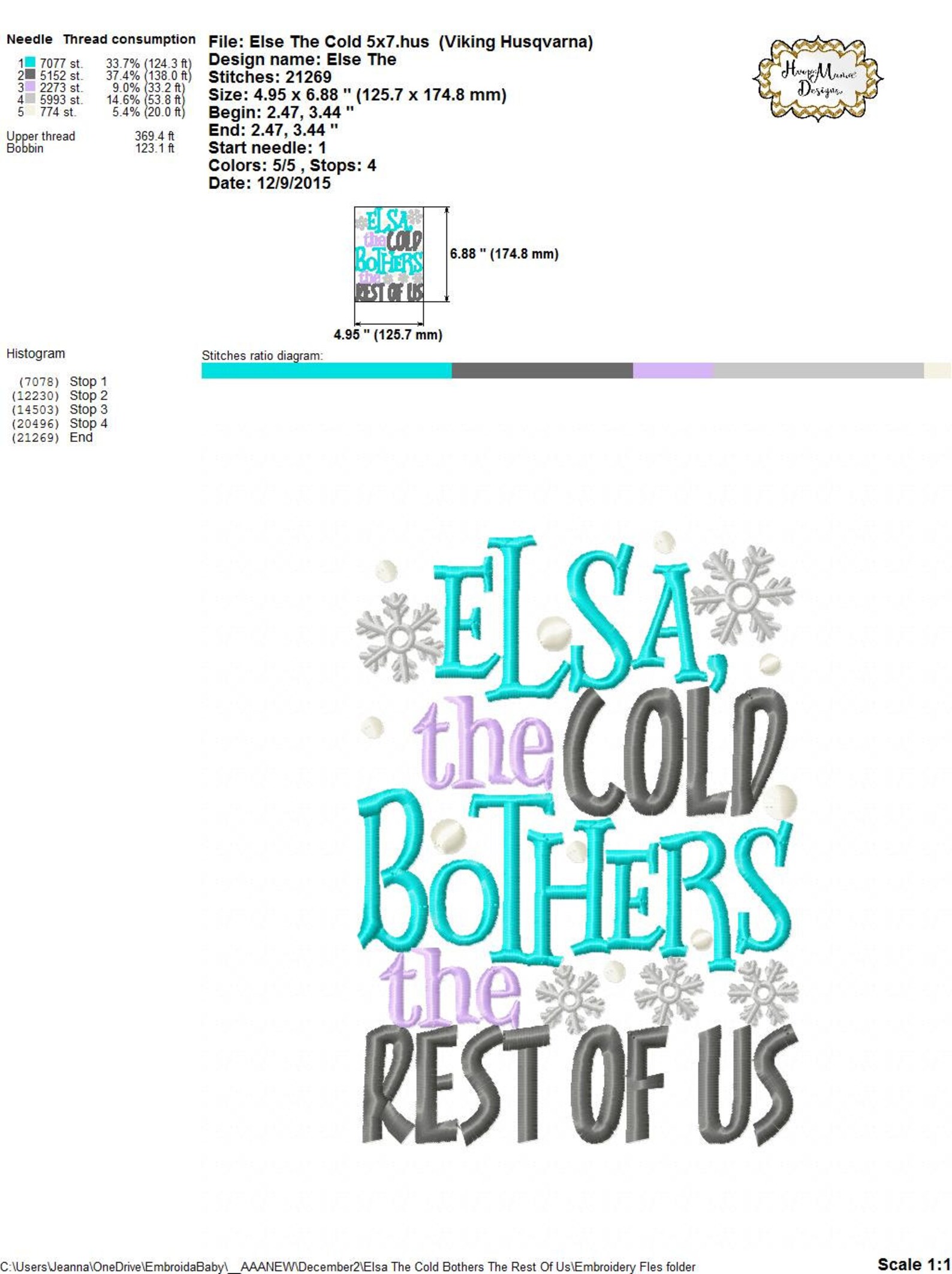Machine Embroidery Design Elsa the Cold Bothers the Rest of - Etsy