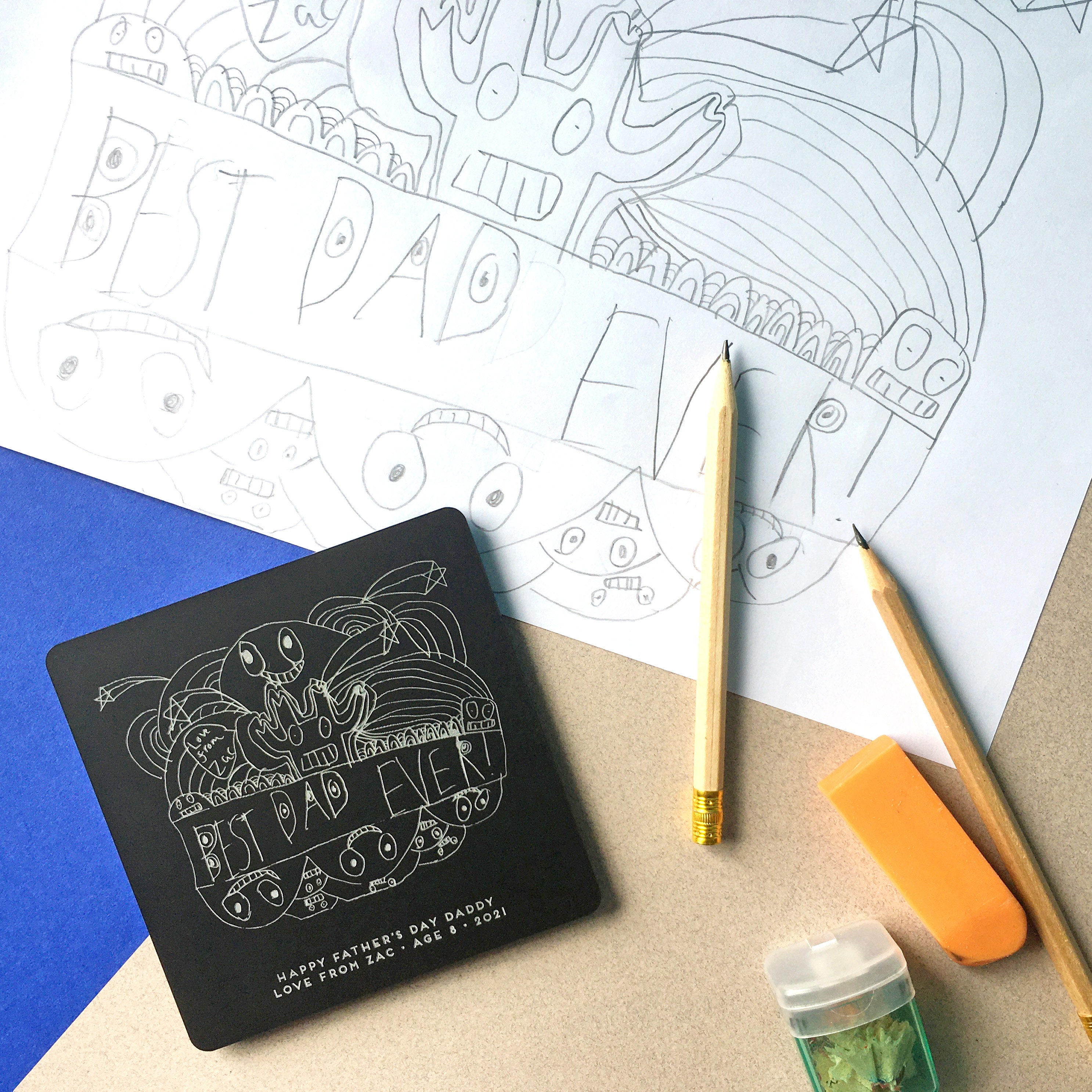 Your Child's Drawing Personalised Engraved Perspex | Etsy