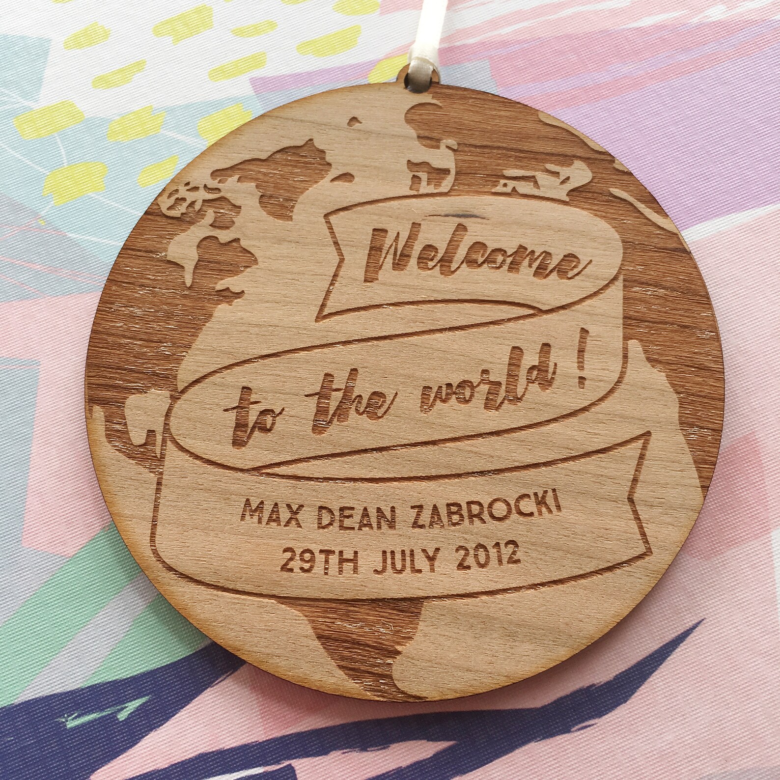 Welcome to the World Personalised Globe Nursery Decoration - Etsy