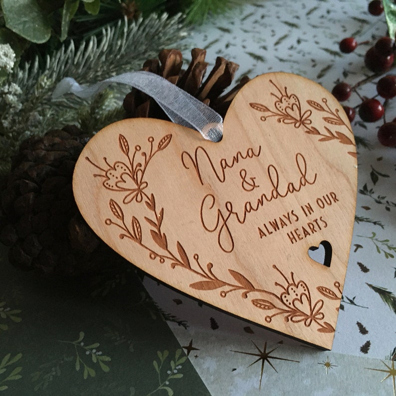 In Memory Heart Wooden Ornament Christmas Tree Gift - Etsy