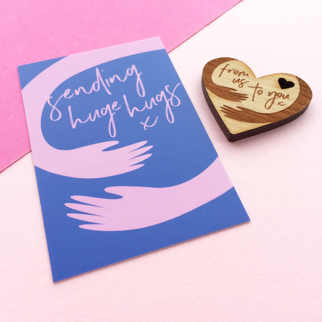 From Us to You Hug Magnet Wooden Engraved Hug Heart Magnet - Etsy