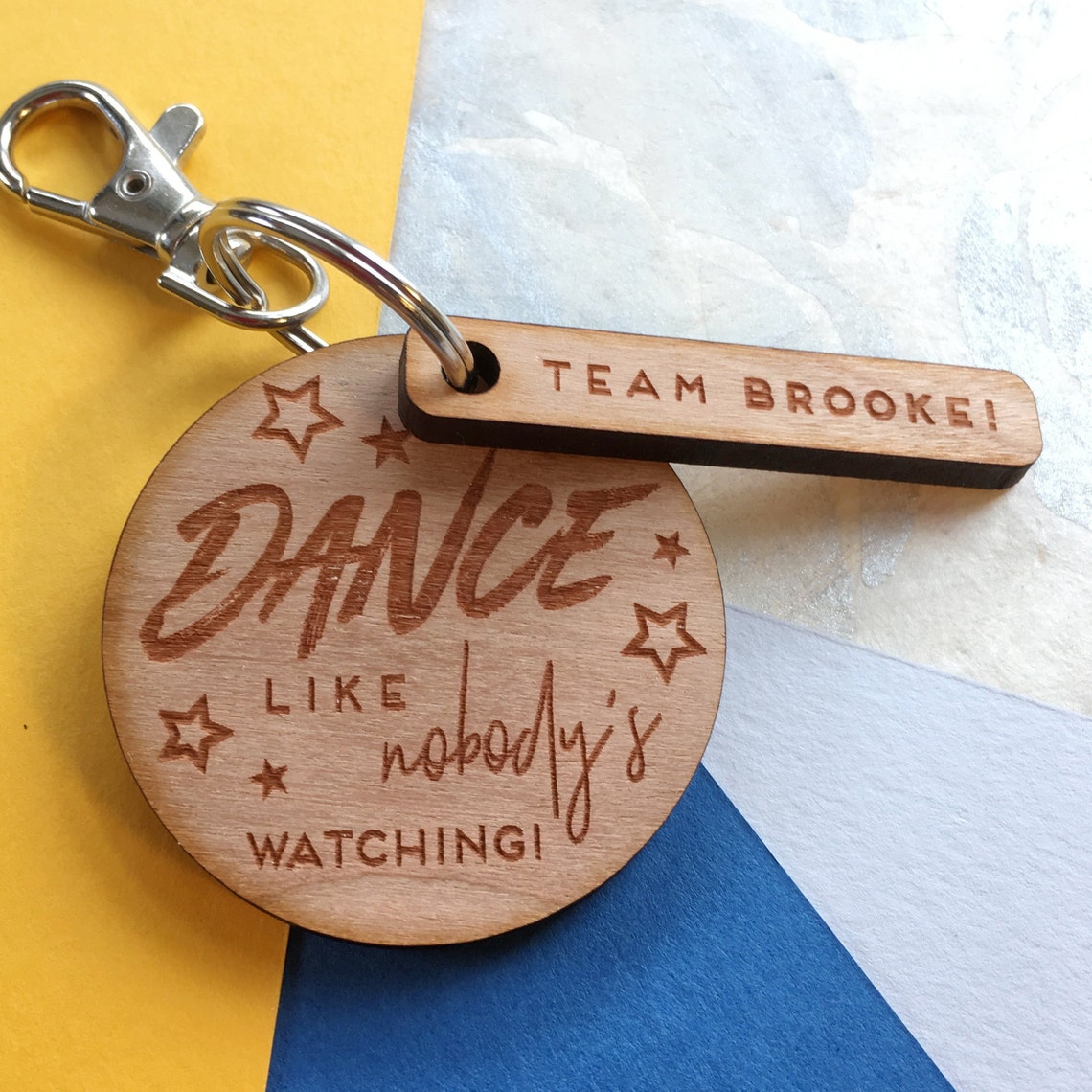 Dance Like Nobody's Watching Keyring Personalised Wooden | Etsy