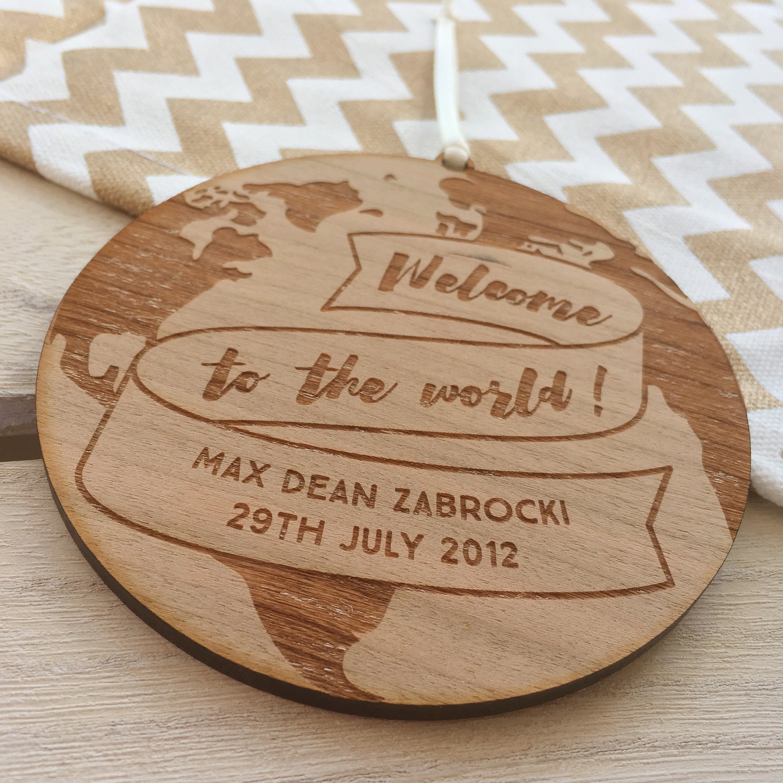 Welcome to the World Personalised Globe Nursery Decoration - Etsy