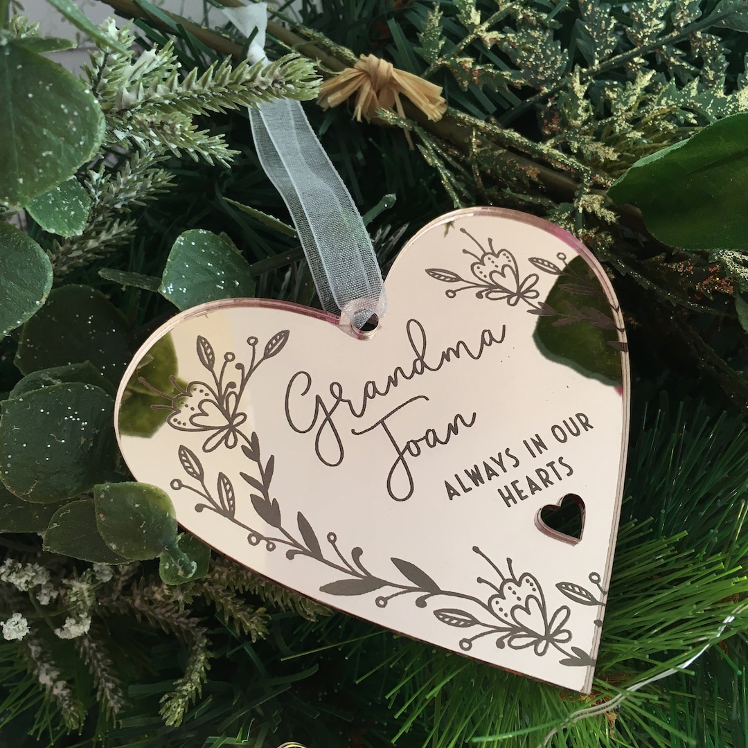 In Memory Heart Glass Ornament, Christmas Tree Gift,luxury Personalised ...