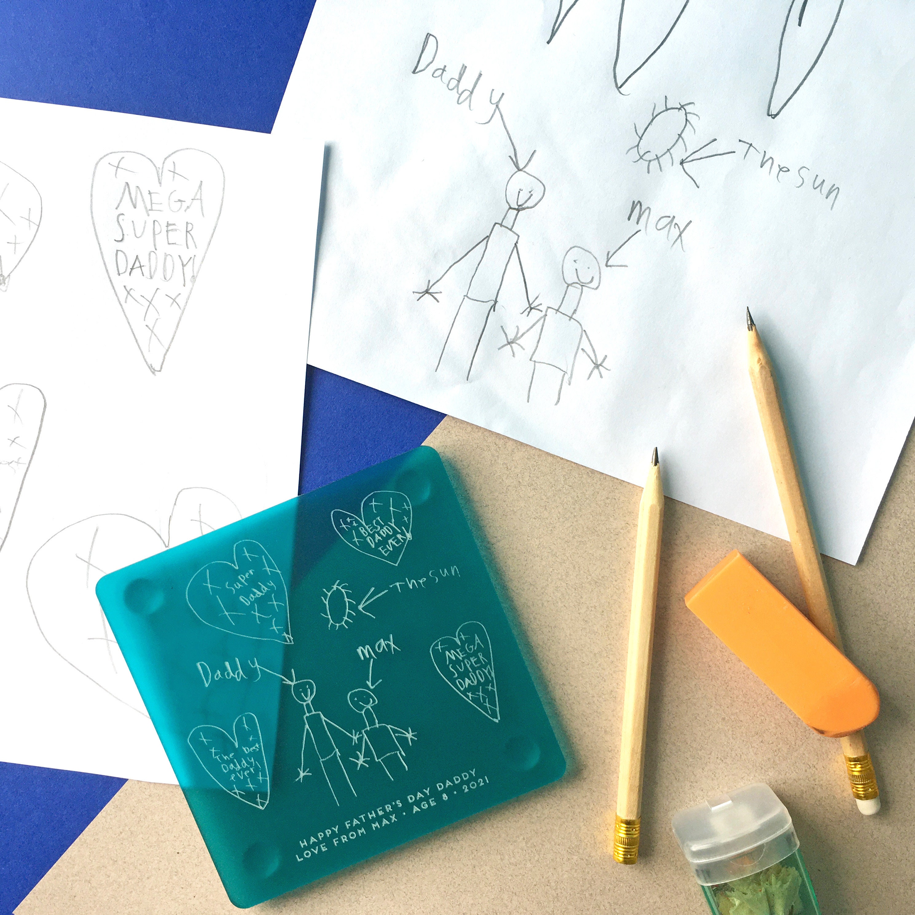 Your Child's Drawing Personalised Engraved Perspex | Etsy