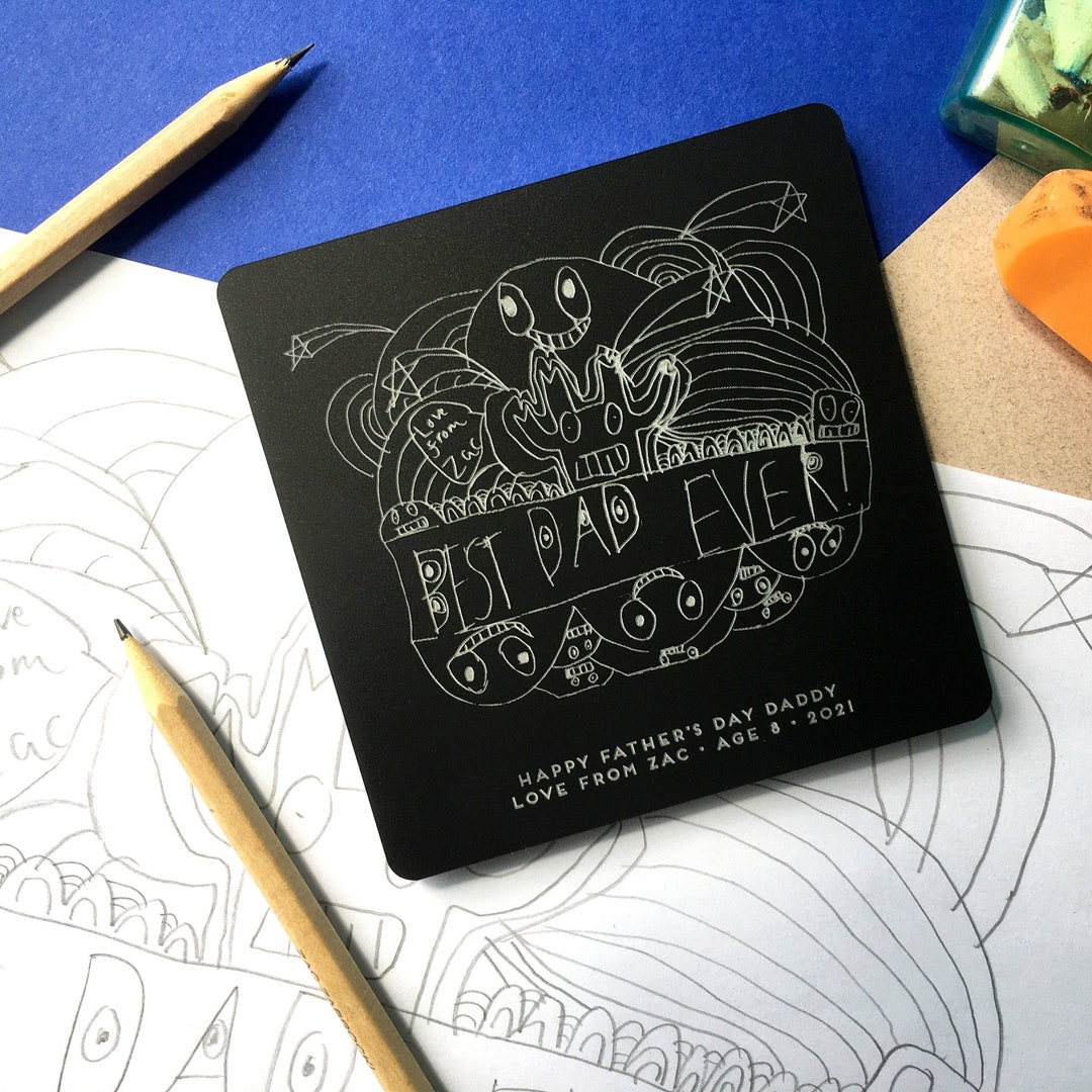 Your Child's Drawing Personalised Engraved Perspex - Etsy