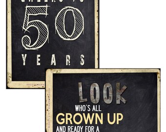 50th Birthday Signs 50 Sucks 50 Blows 50 Can Kiss It 50th