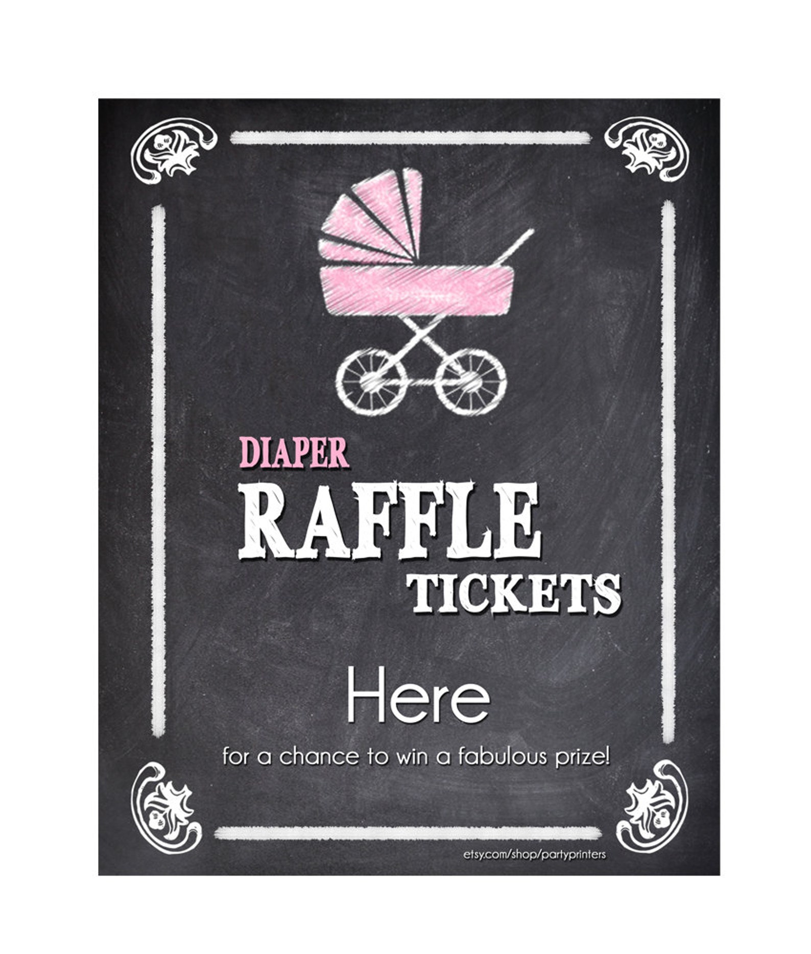 Baby Girl Diaper Raffle Baby Shower Diaper Raffle Diaper | Etsy