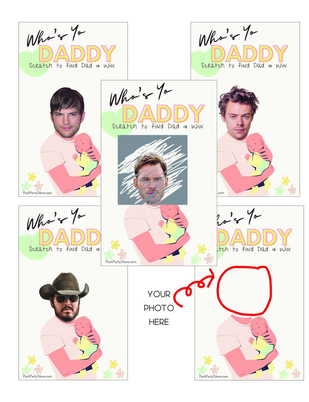 Baby Daddy Funny Baby Shower Game, Baby Shower Games, Baby Shower Game ...
