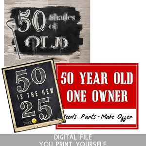 50th Birthday Signs, 50th Birthday Party Decorations, 50th Birthday ...