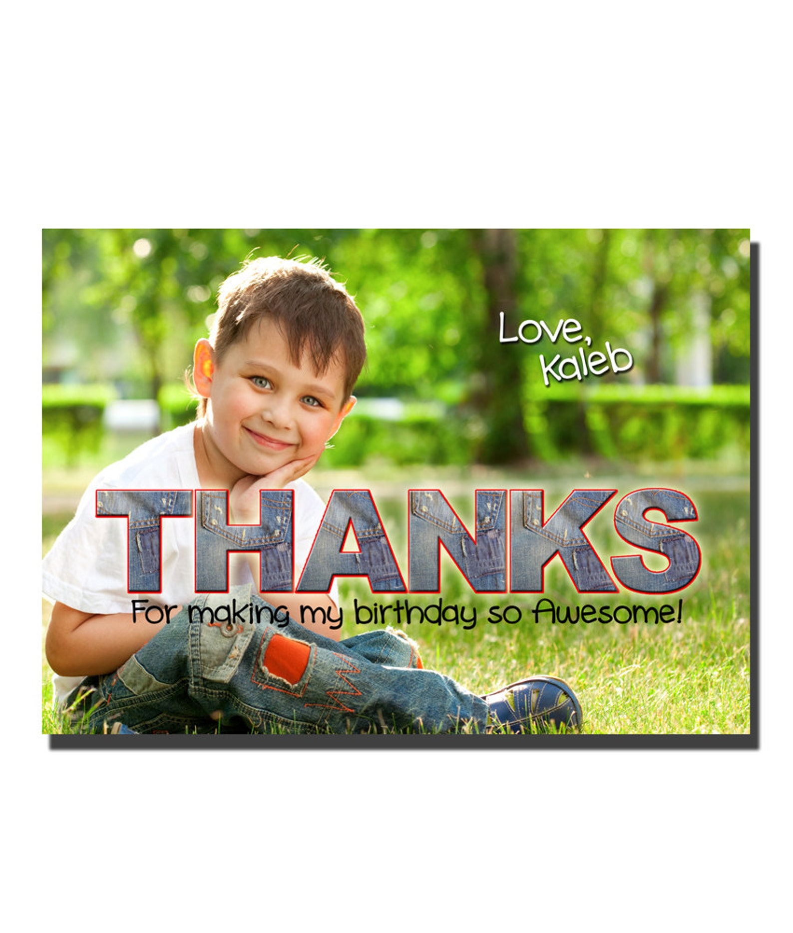 First Birthday Thank You Card Custom Thank You Card Photo - Etsy