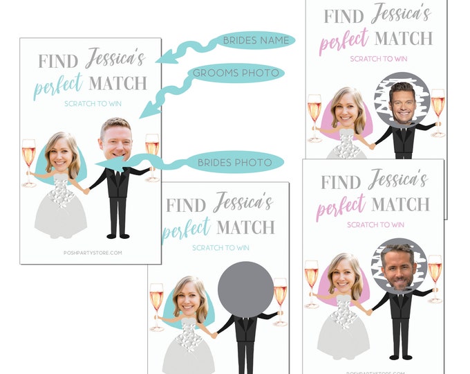 Bridal Shower, the Perfect Match, Bridal Shower Scratch off Game ...
