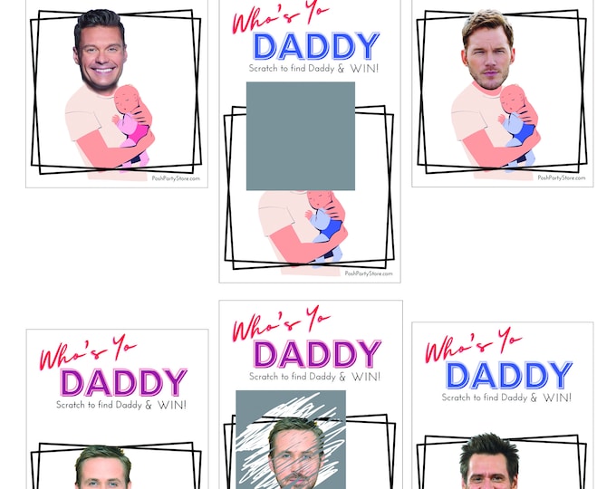 Printed Baby Shower Game, Find the Dad Scratch off Game, Who Has the ...